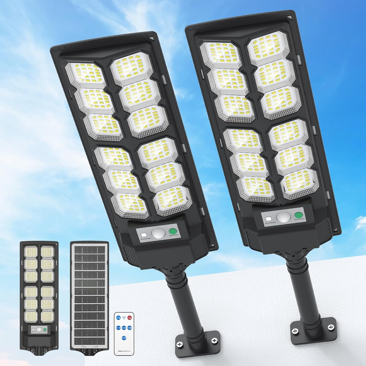 Solar Lights Outdoor Waterproof - 7000K Solar Street Lights Outdoor ...