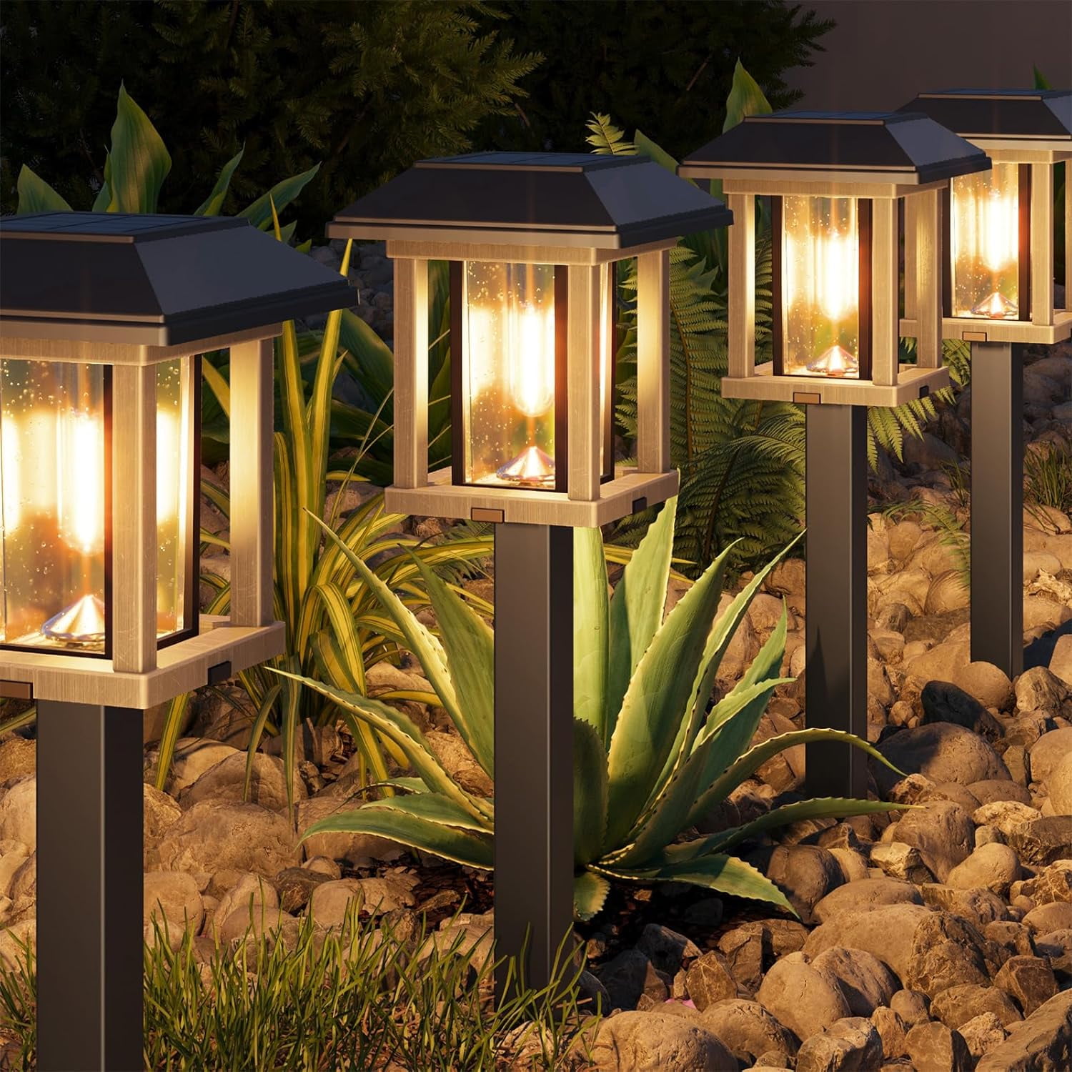 Solar Lights Outdoor Waterproof IP65, 25 LM Garden Lights for Yard ...
