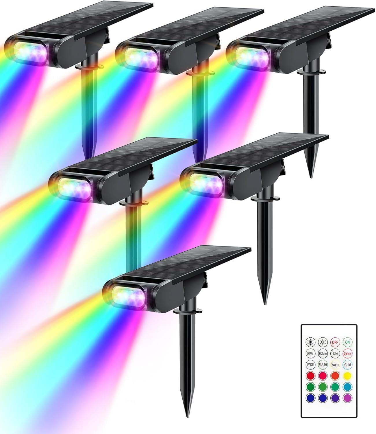 Solar Lights Outdoor Waterproof IP67 Remote Control & USB to Type-C ...