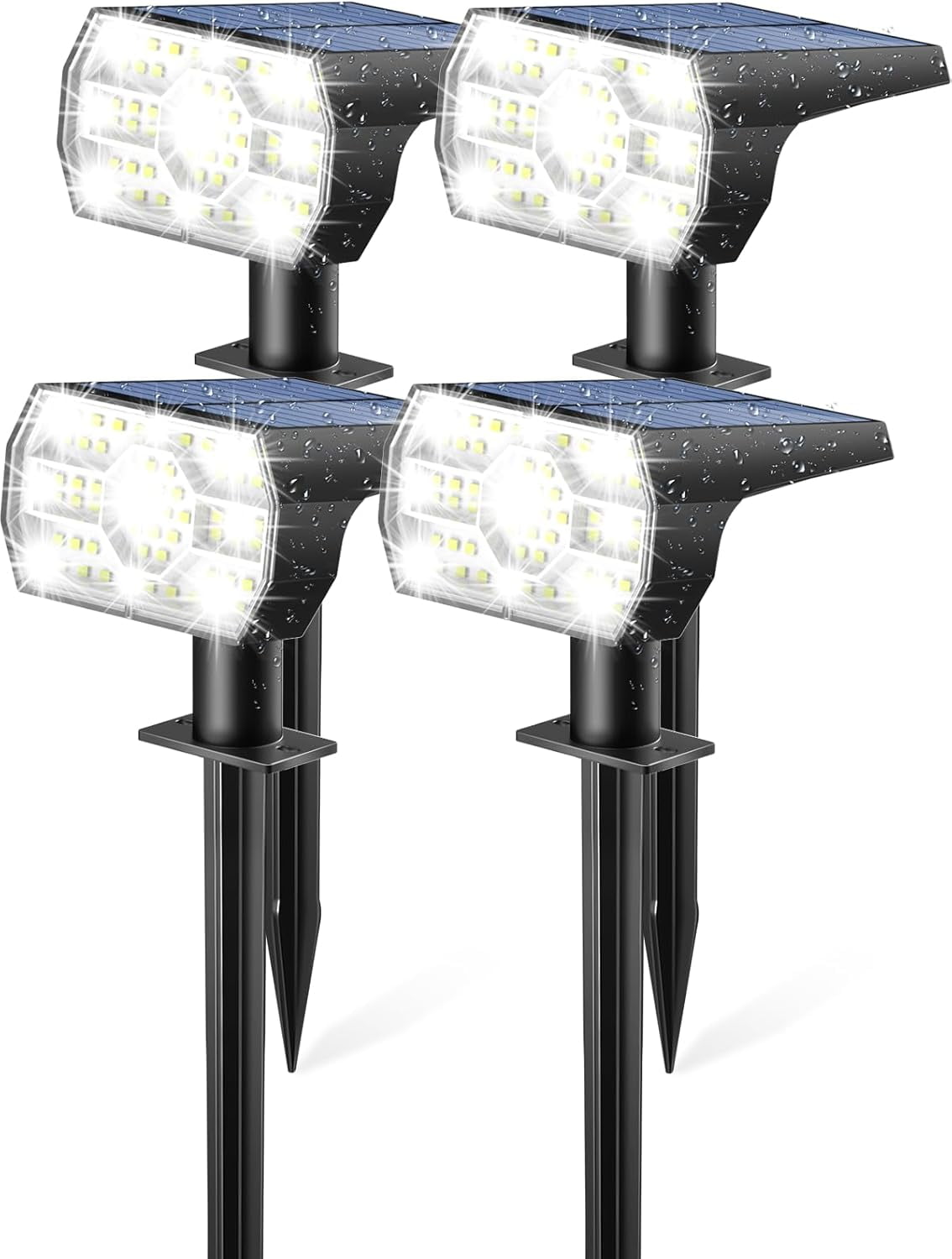 Solar Lights Outdoor Waterproof IP68, 3 Lighting Models Solar Powered ...