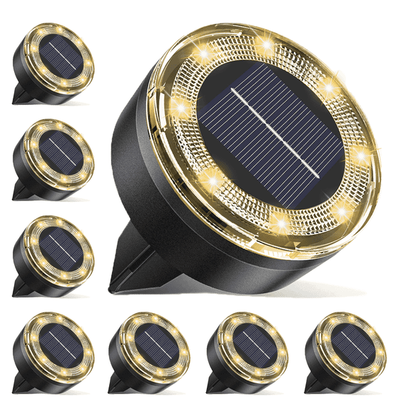 haoqian 4.6inch Solar Ground Lights, Garden Solar Outdoor Waterproof ...