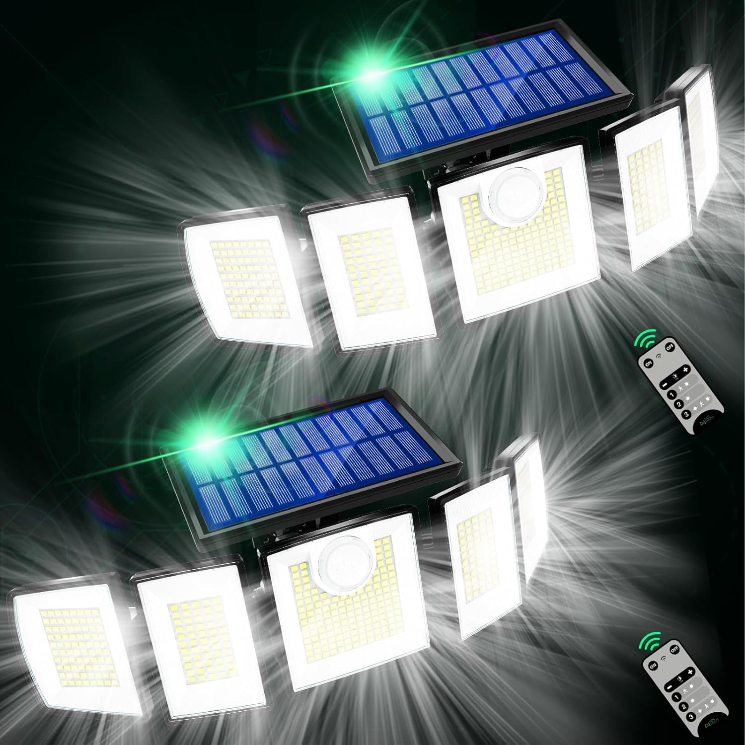 Solar Lights Outdoor Waterproof Motion Sensor - 416 LEDs 3000 Lns Super ...