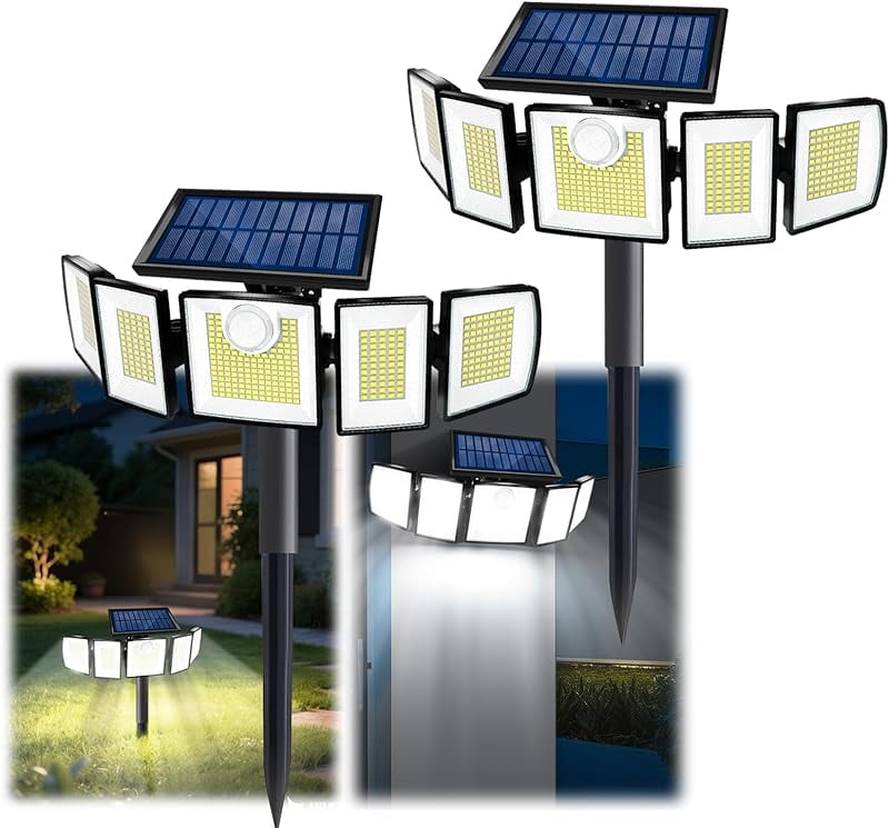 Solar Lights Outdoor Waterproof Motion Sensor - 416 LEDs 3000 Lumens ...