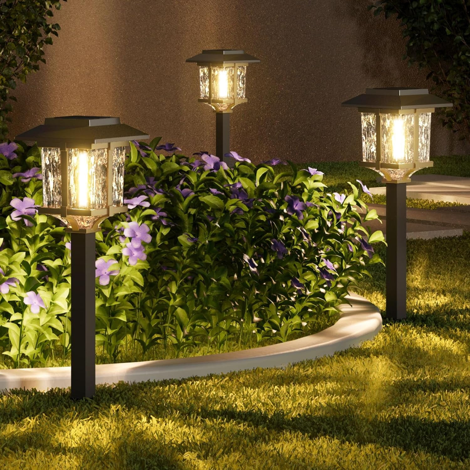 Solar Lights Outside - 2-Tone Bronze & Wood Tone (Color),15 LM LED ...