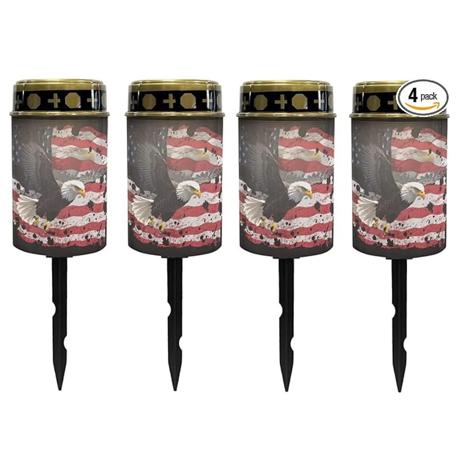 Solar Lights Pack of 4 Outdoor Grave Solar Lights for Cemetery ...