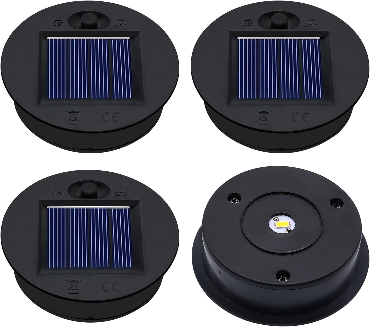 Solar Lights Replacement Top 4 Pack - 2.76 Inches Outdoor Replacement ...