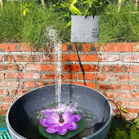 Solar Lotus Fountain Floating Water Feature with Lily Pad Design for ...