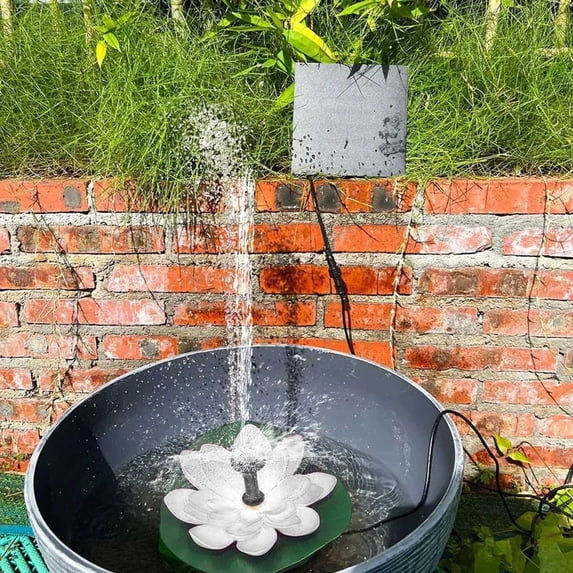 Solar Lotus Fountain Floating Water Feature with Lily Pad Design for ...