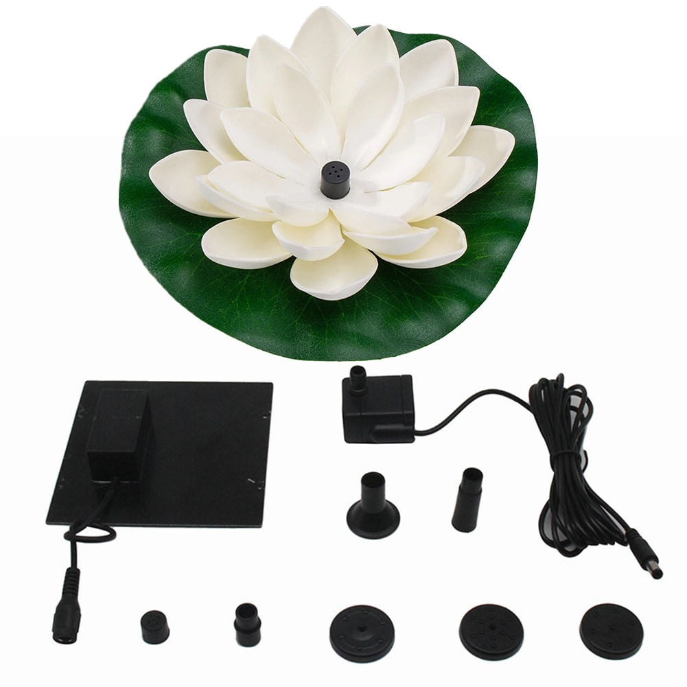 Solar Lotus Fountain Powered Bird Bath Floating Water Pump Pond Garden ...