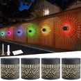 Solar Mandala Fence Light – Metal Outdoor Wall Light with 8 Color Modes ...
