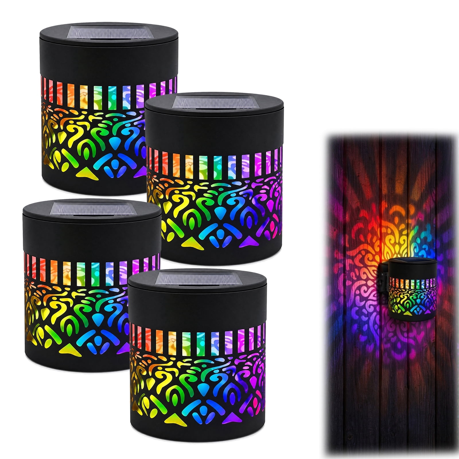 Solar Mandala Lights Outdoor, Solar Fence Lights, 7 Color Changing ...