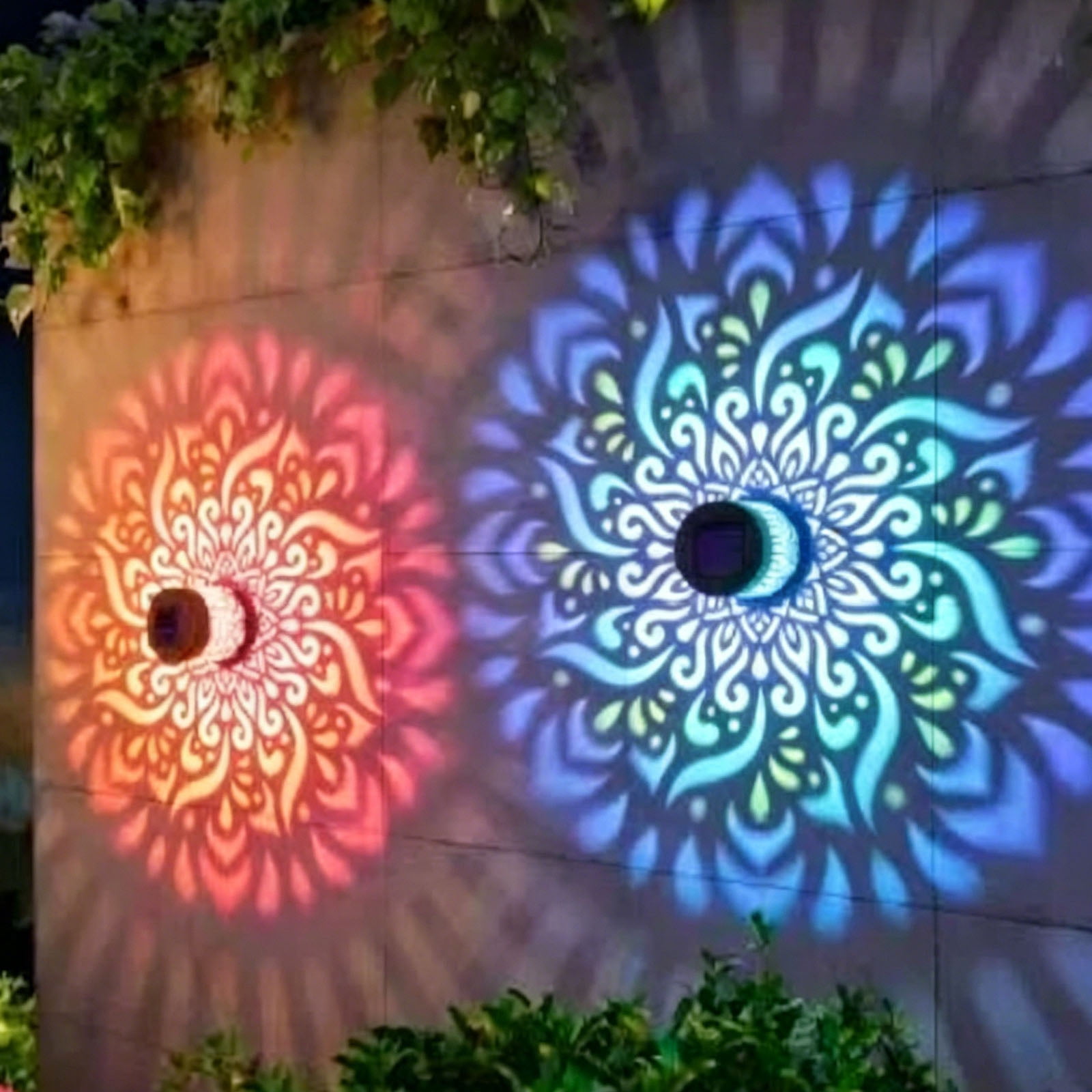 Solar Mandala Lights Outdoor, Waterproof Solar Wall Lights for Fence ...
