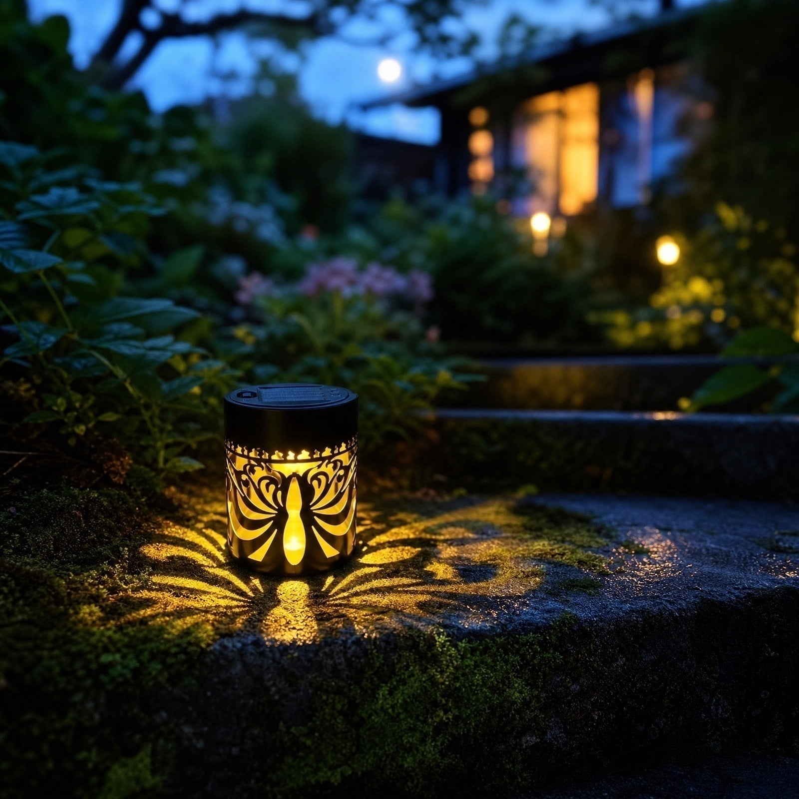 Solar Mandala Pattern Wall Lights, Waterproof LED Projection Decorative ...