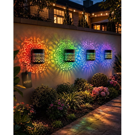 Solar Mandala Projector Waterproof Outdoor Garden Patio Light ...