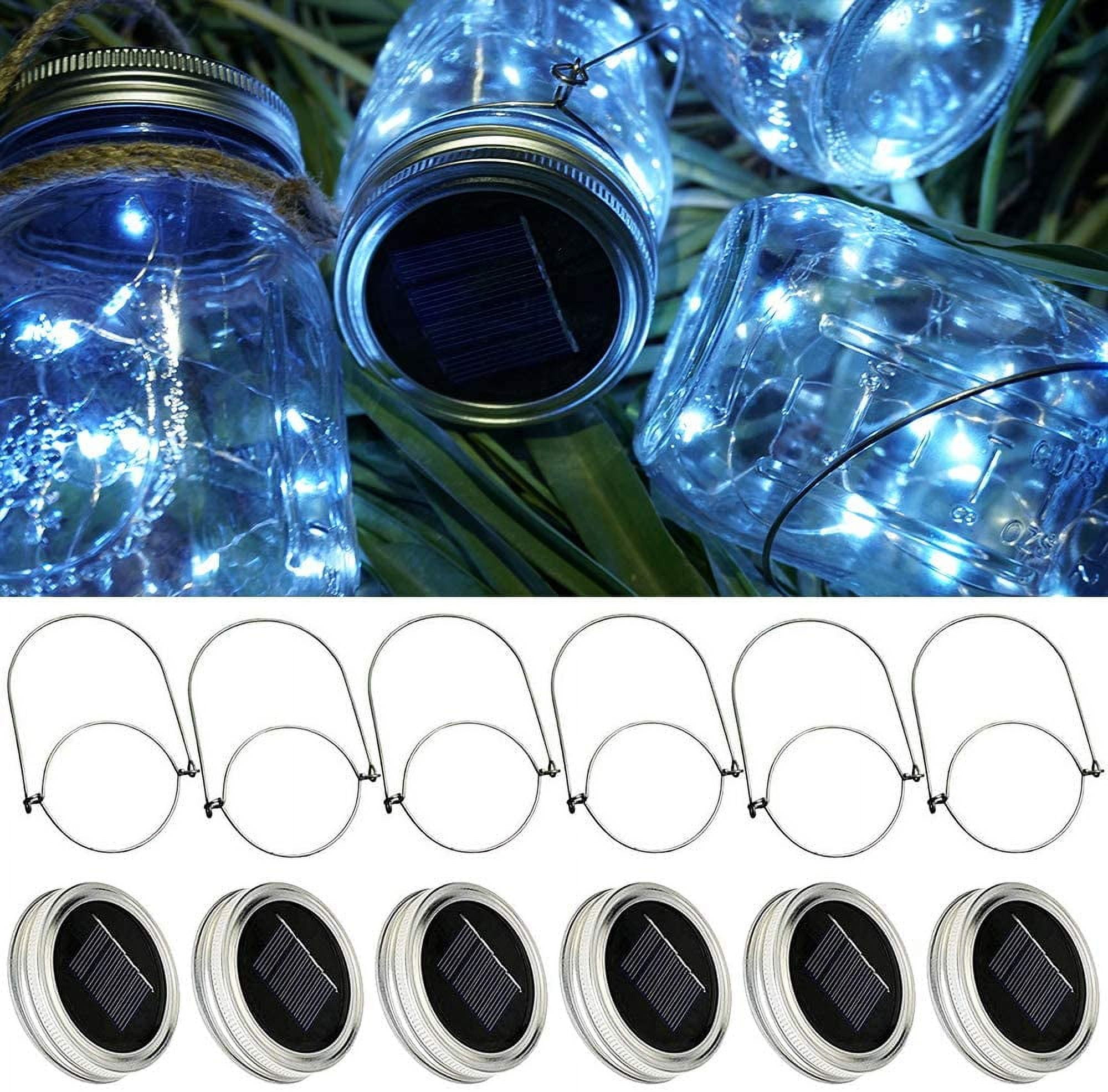 Solar Mason Jar Lid String Lights, 6 Pack 15 Led String Fairy Star ...