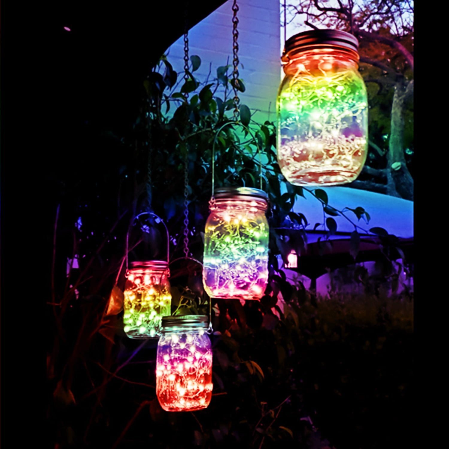 Solar Mason Jar Lights TeqHome 6 Pack 20 LED IP65 Waterproof Fairy ...