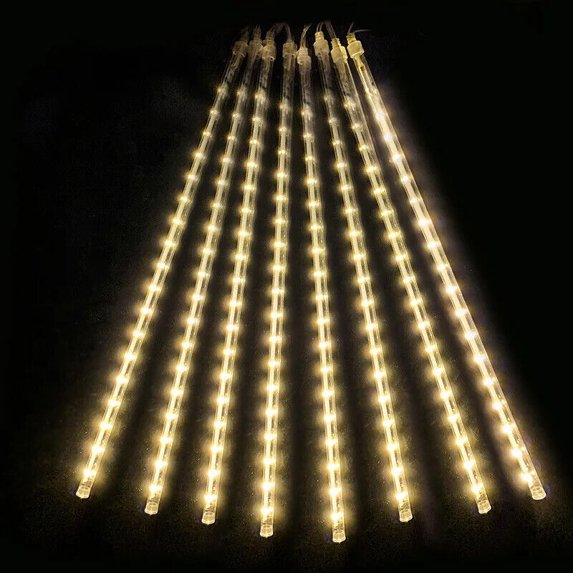 Solar Meteor Shower LED Lights Waterproof Light Tube String Garden ...