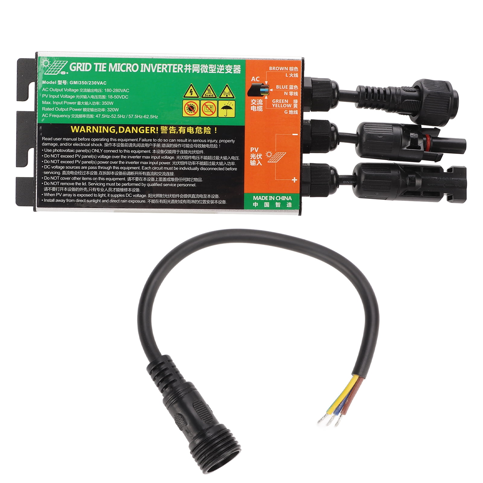 Solar Micro Inverter 350W 230V MPPT Grid Connected IP55 Sine Waving ...