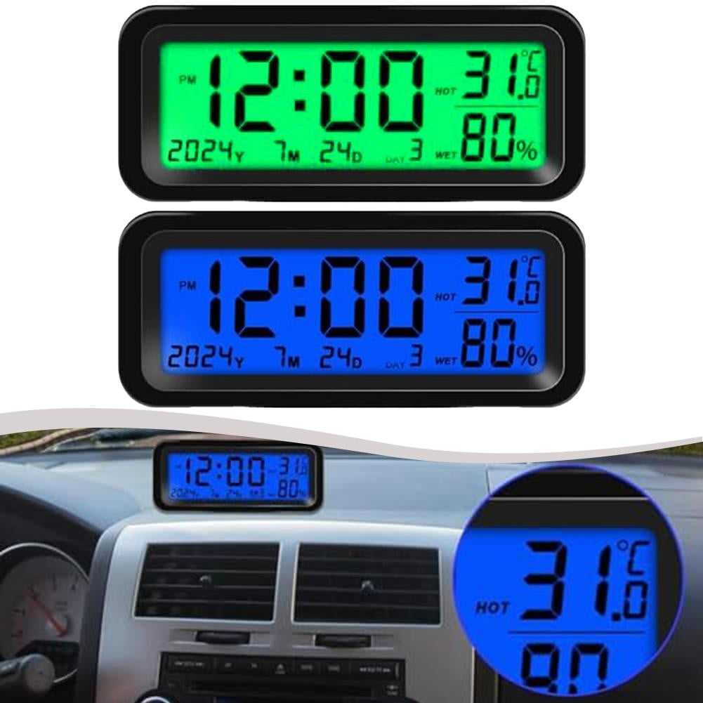 Solar Mini Digital Clock for Car Dashboard Display Date Temperature ...
