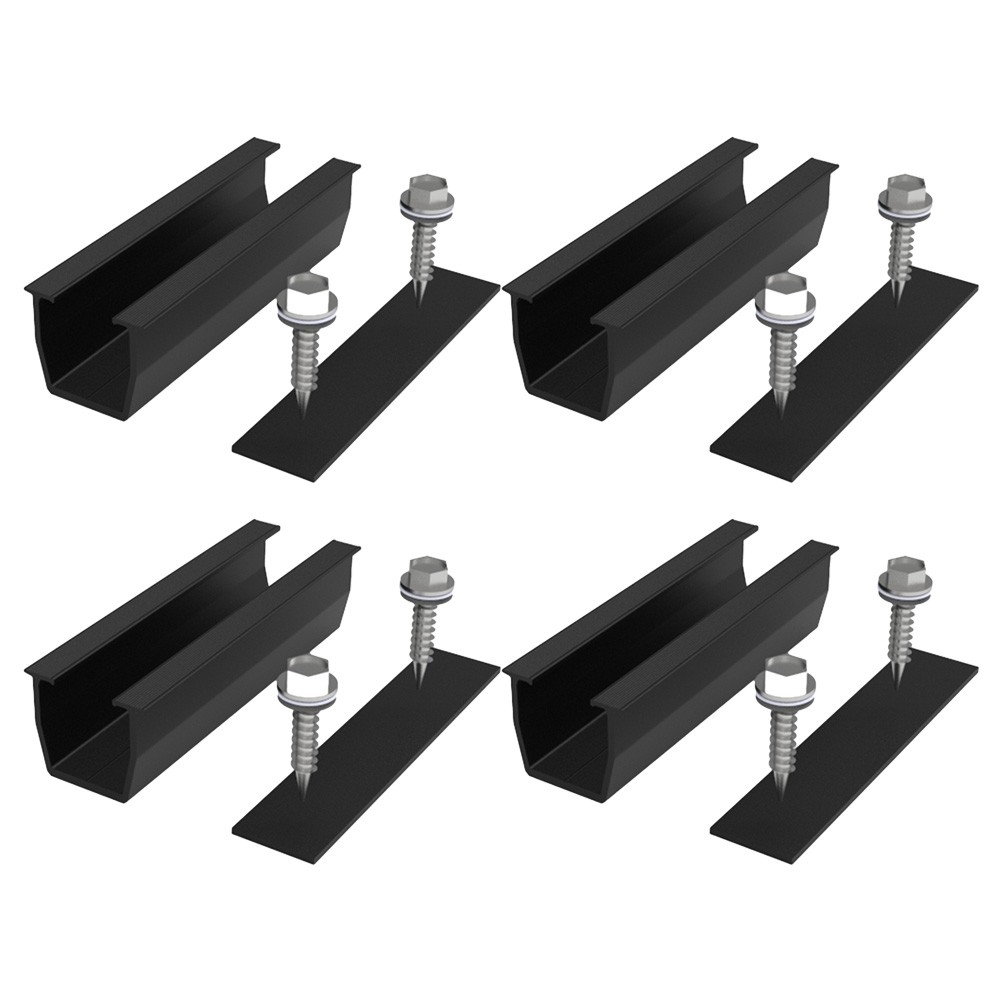 Solar Module Bracket Solar Mounting system PV Mounting rail Black 20CM ...