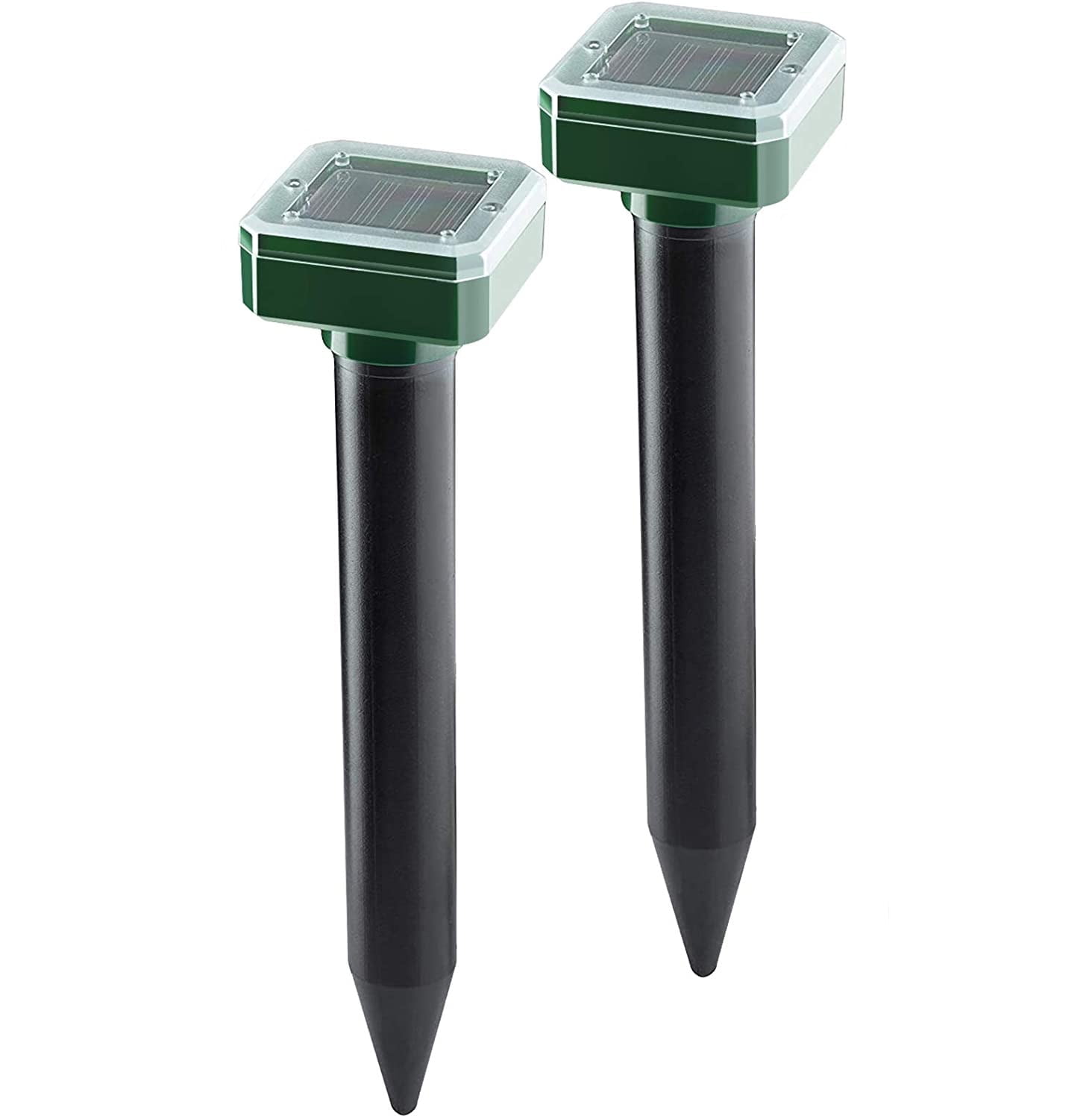 Solar Mole Repellent Ultrasonic 2 Pack Outdoor Powered Sonic Deterrent ...