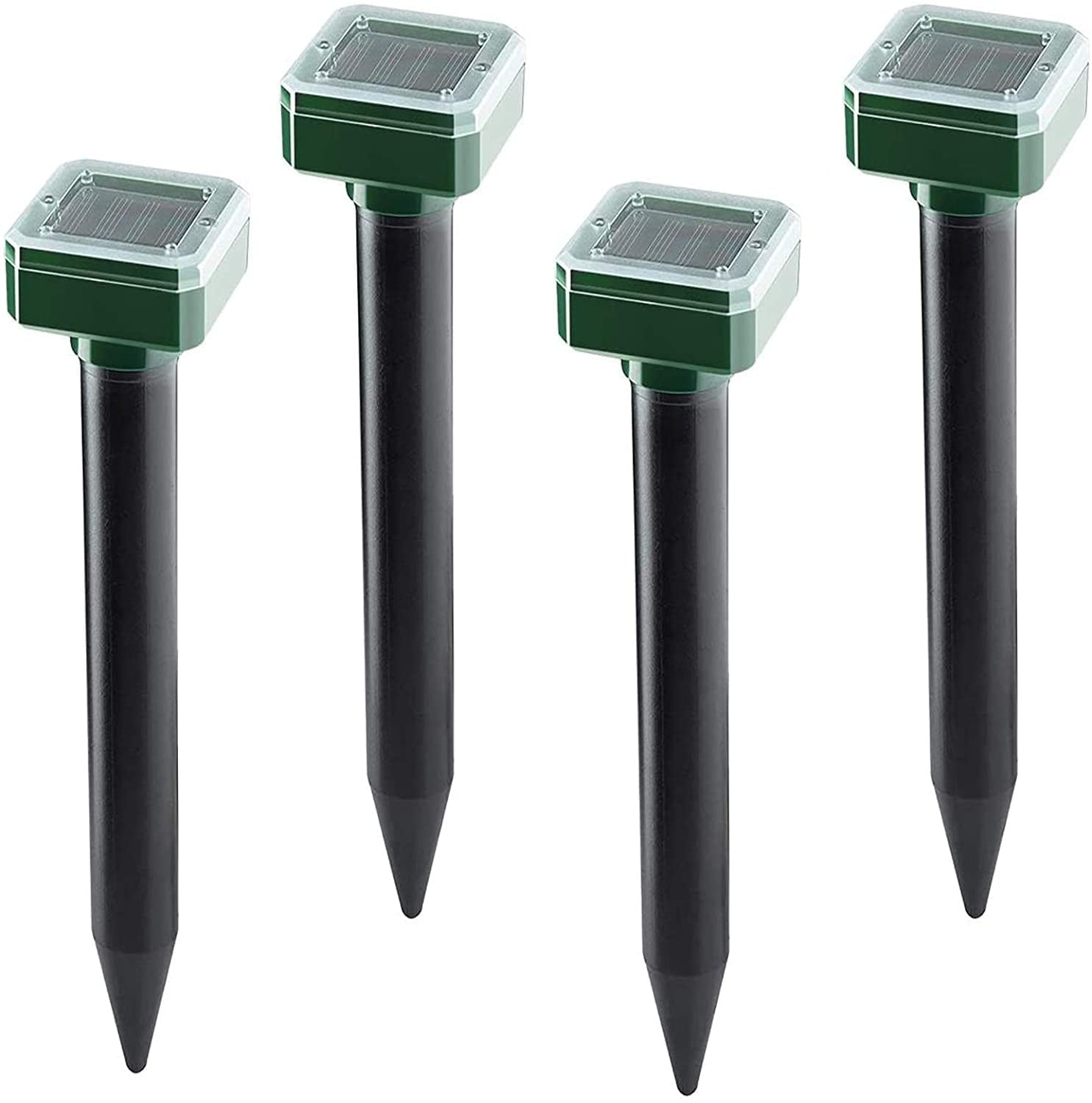 Solar Mole Repellent Ultrasonic 4 Pack，Outdoor Plug in Solar Mole Sonic ...