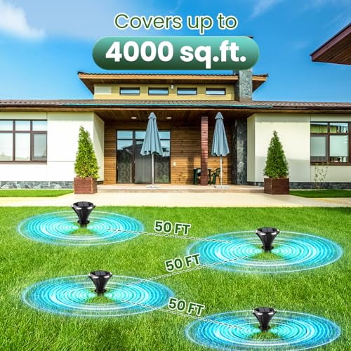 Solar Mole Repellent Ultrasonic, Gopher Repeller with LED Night Light ...