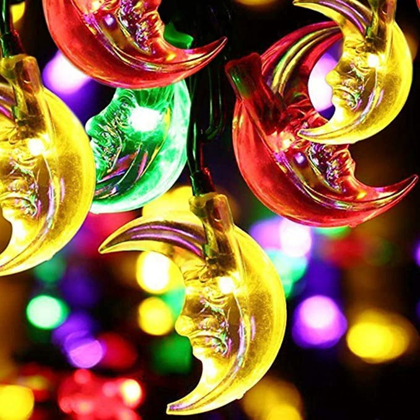 Solar Moon Lights, Moon Fairy Lights 6M/30 LED Moon String Lights for Gardens Homes Wedding ...