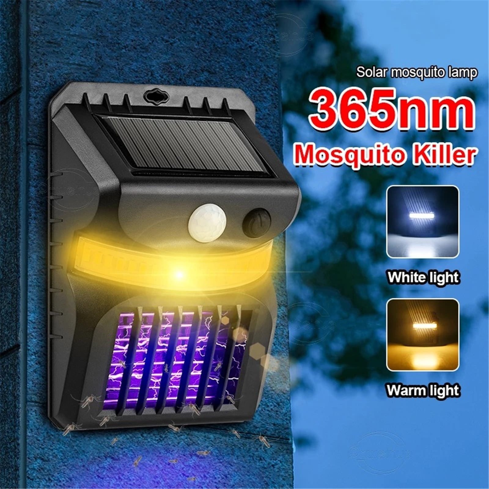 Solar Mosquito Zapper & Outdoor Light - Electric Bug Trap,Solar-Powered ...