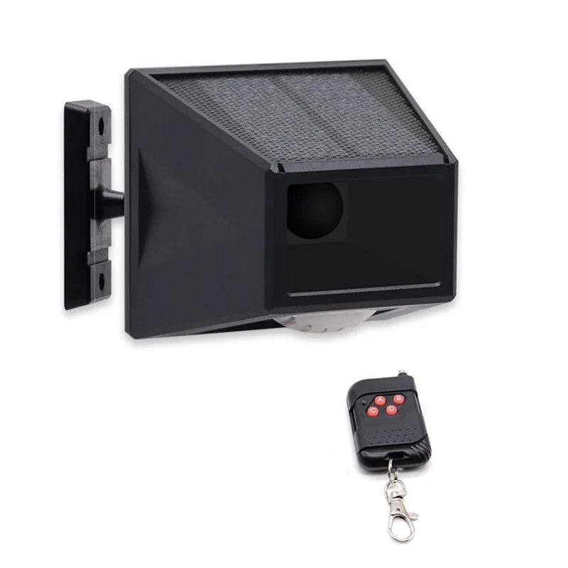 Solar Motion Sensor Alarm Lamp Remote Control Anti-animal Driver ...