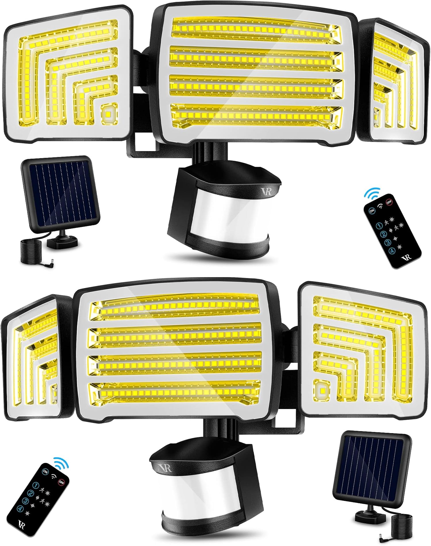 Solar Motion Sensor Flood Lights Outdoor - 4000LM 4 Lighting Modes ...