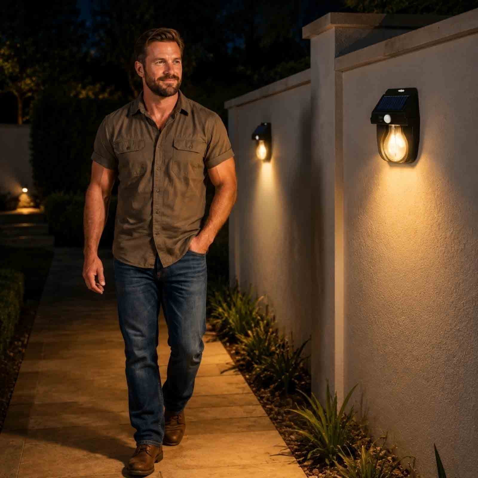 Solar Motion Sensor Light, Outdoor Security Wall Lamp, Wireless Garden ...