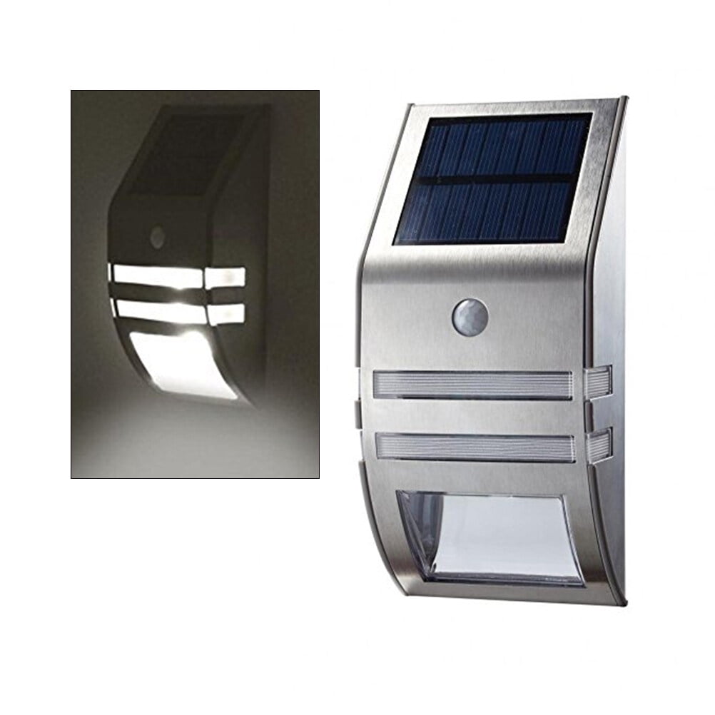 Solar Motion Sensor Light Wall Mount Stainless Steel LED Path Light ...