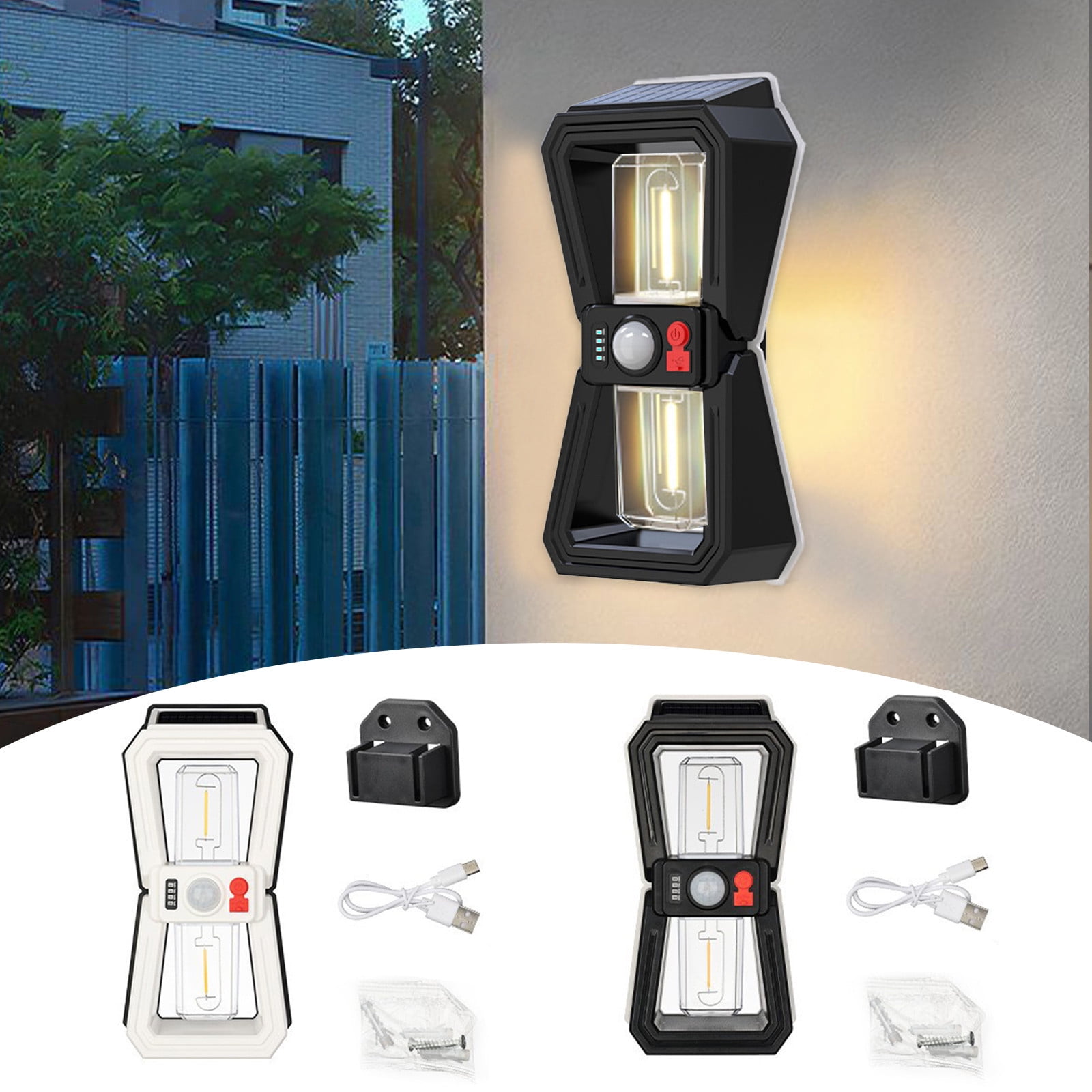 Solar Motion Sensor Lights, Ip65 Waterproof Outdoor Lights, 3 Light ...