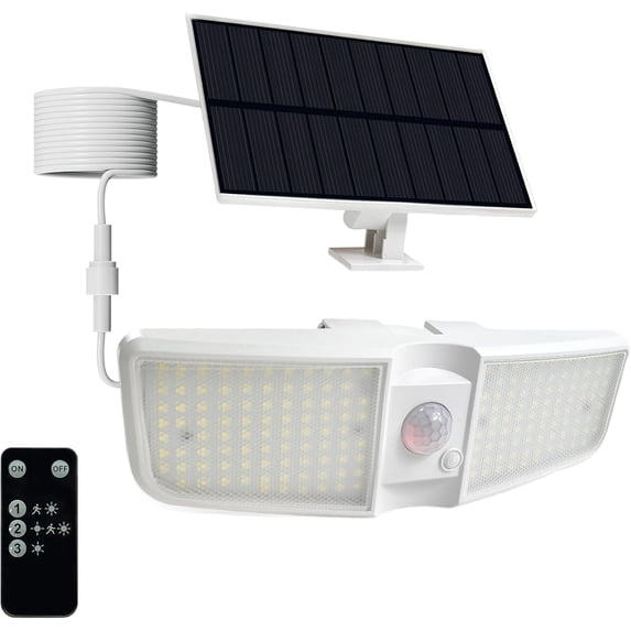 Solar Motion Sensor Outdoor Floodlights 6500K with Remote Control, 180 ...
