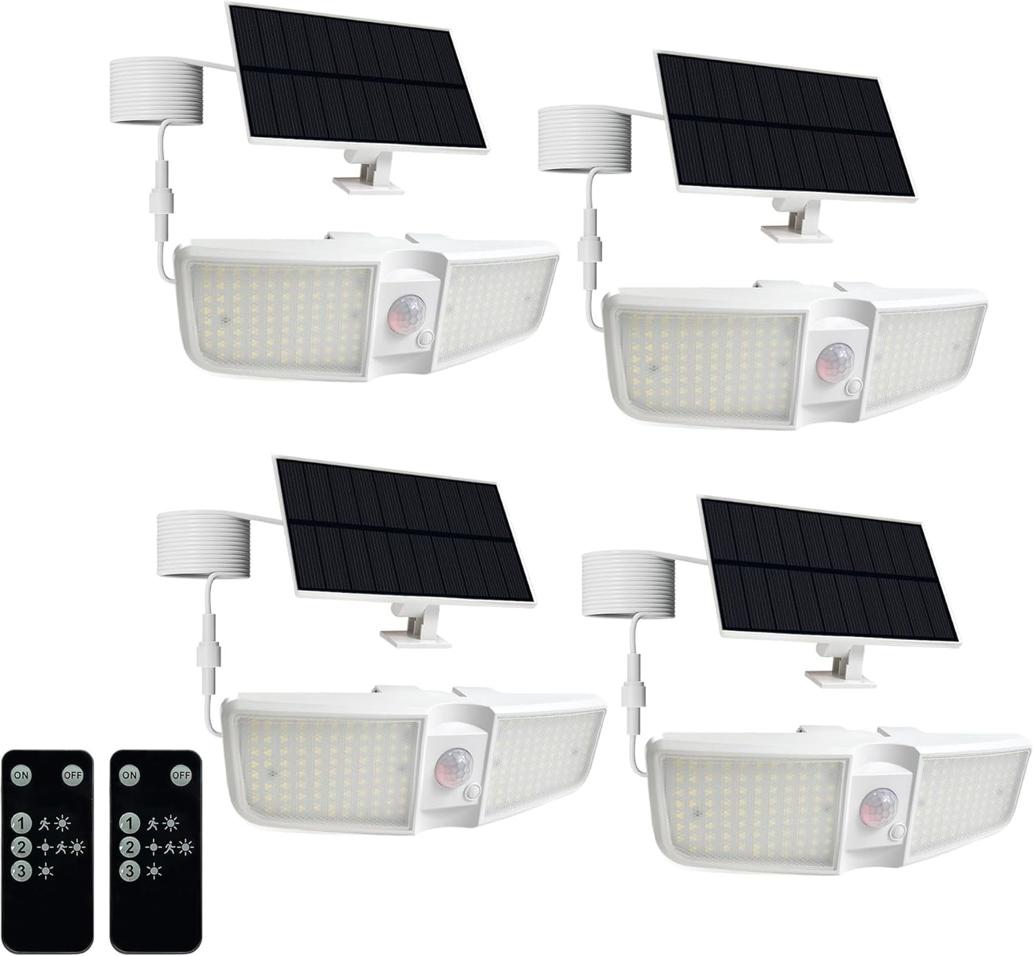 Solar Motion Sensor Outdoor Floodlights 6500K with Remote Control, 180 ...