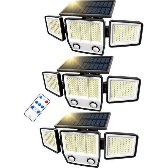 Solar Motion Sensor Outdoor Lights - 3000LM 3 Modes Lights Outdoor 270 ...