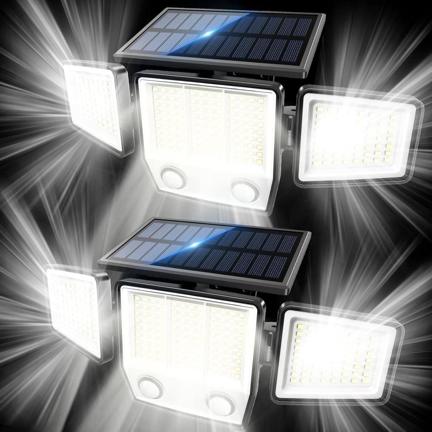 Solar Motion Sensor Outdoor Lights - Waterproof 3000LM 3 Modes Security ...