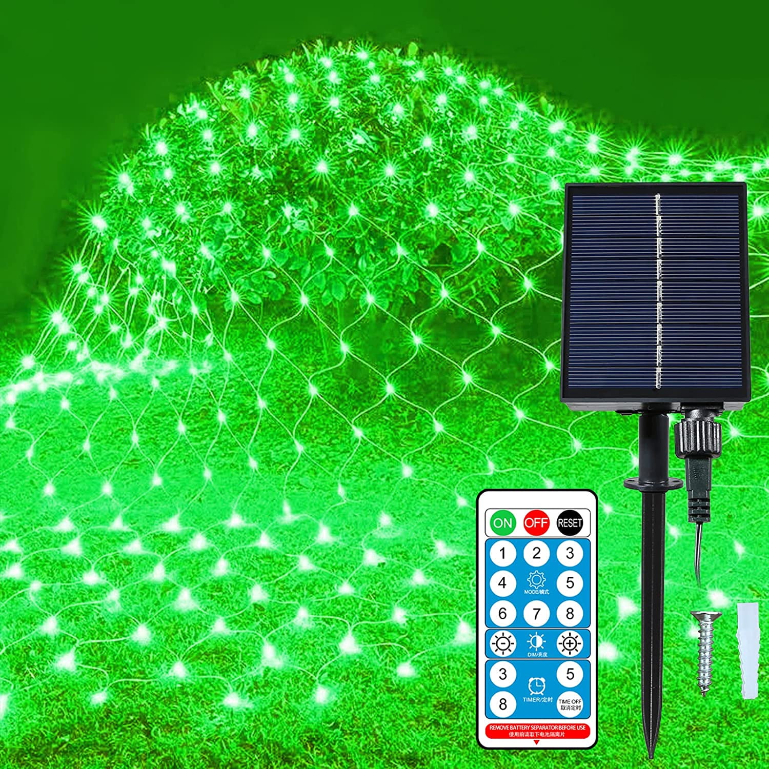 Solar Net Lights, 192LEDs 9.8ft x 6.6ft Mesh Fairy Lights with 8 Modes ...