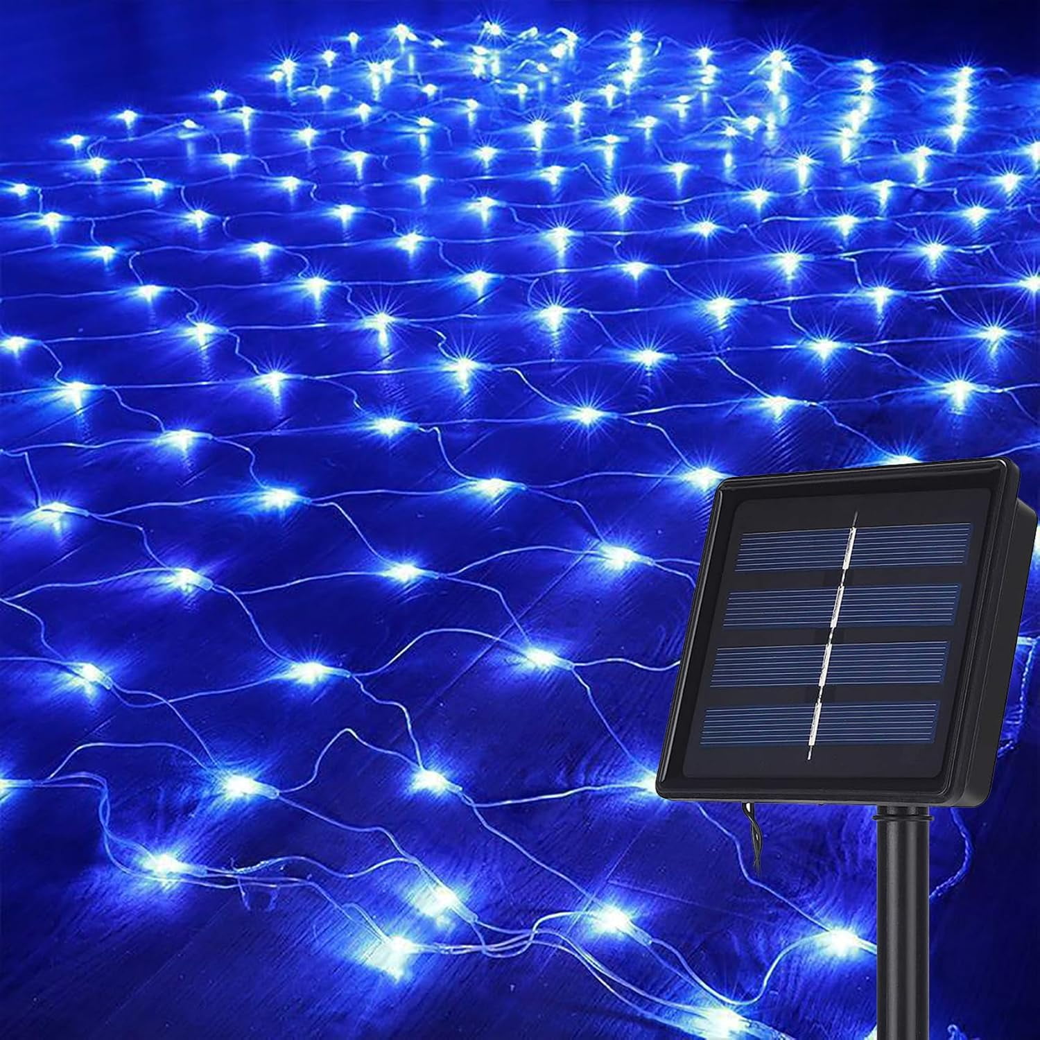 Solar Net Lights Outdoor Garden, 100LED 1.1M X 1.1M Waterproof 8 Modes ...