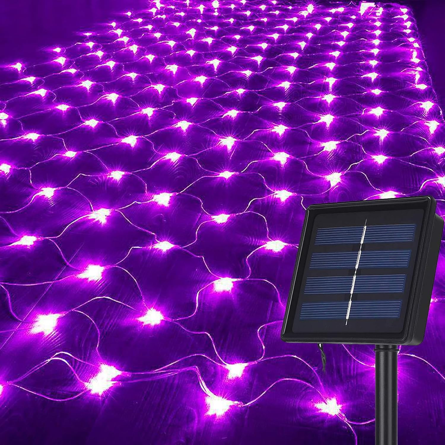 Solar Net Lights Outdoor Garden, 100LED 1.1M X 1.1M Waterproof 8 Modes ...