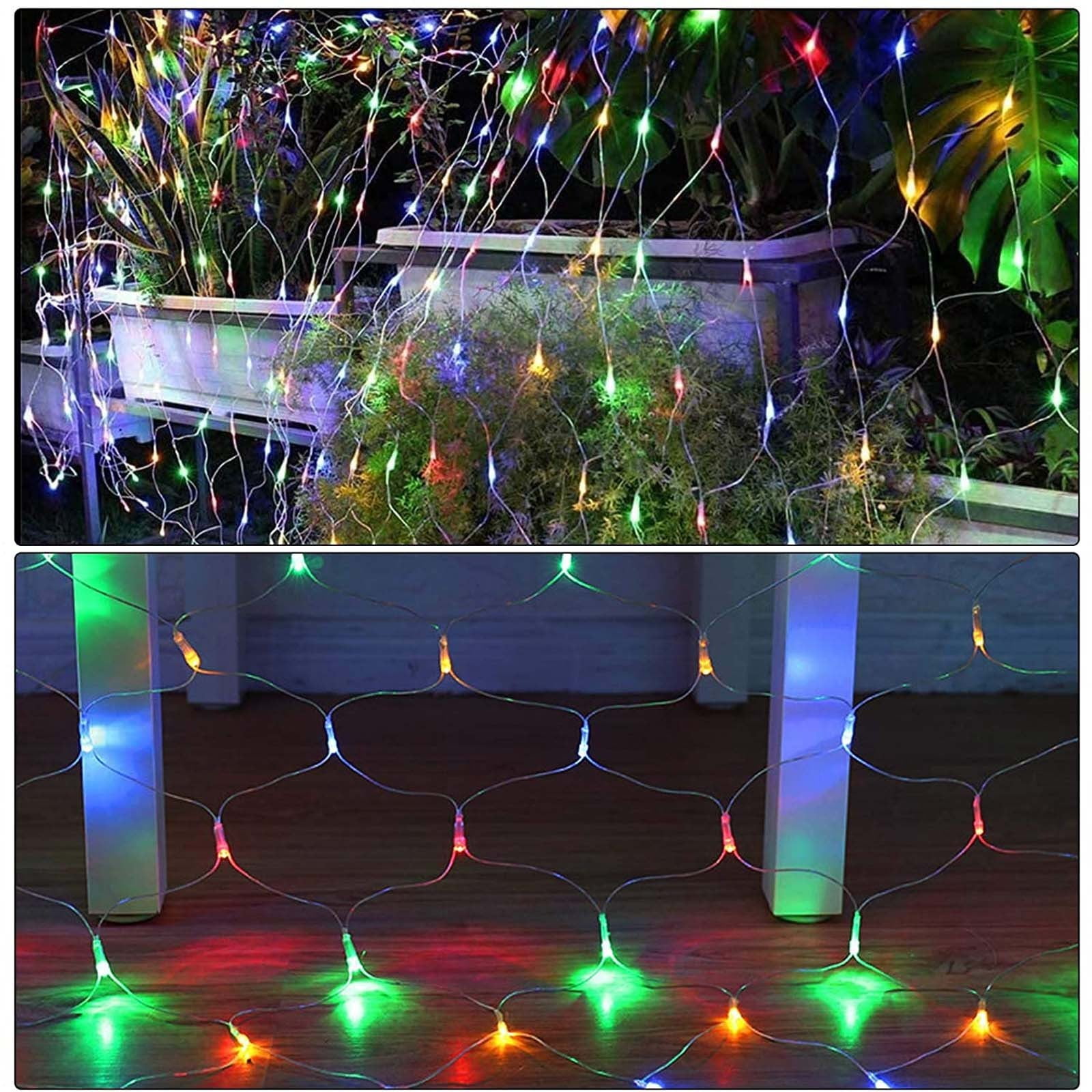 Solar Net Mesh String Lights Outdoor Waterproof LED Lights for Party ...