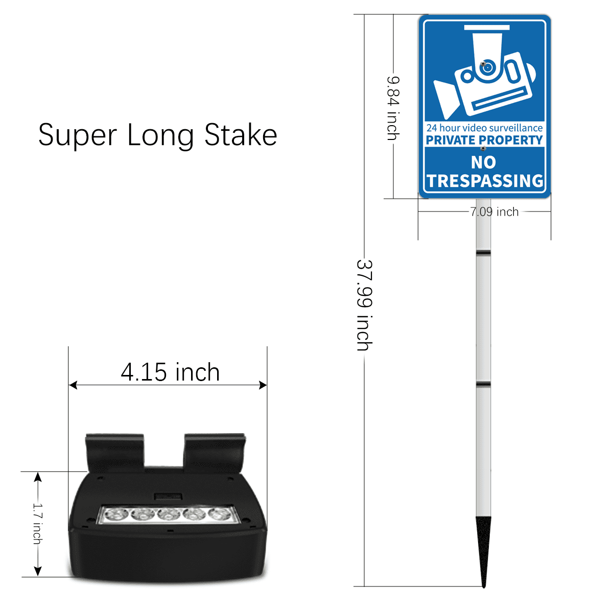 Solar No Trespassing Sign For Private Property, Video Surveillance ...