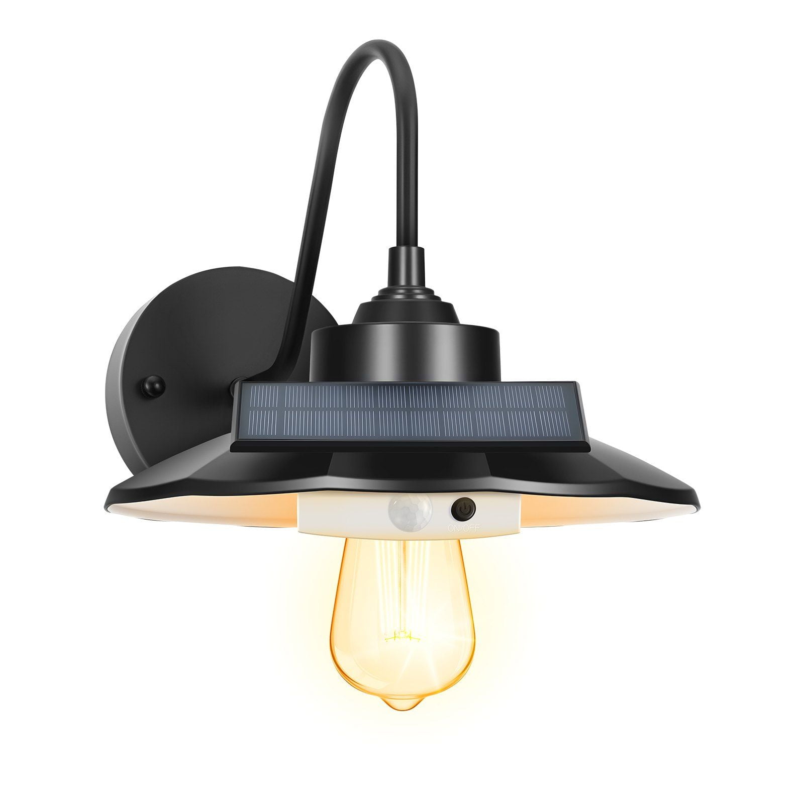 Solar Outdoor Barn Light, 3 Lighting Modes & Motion Sensor, Gooseneck ...