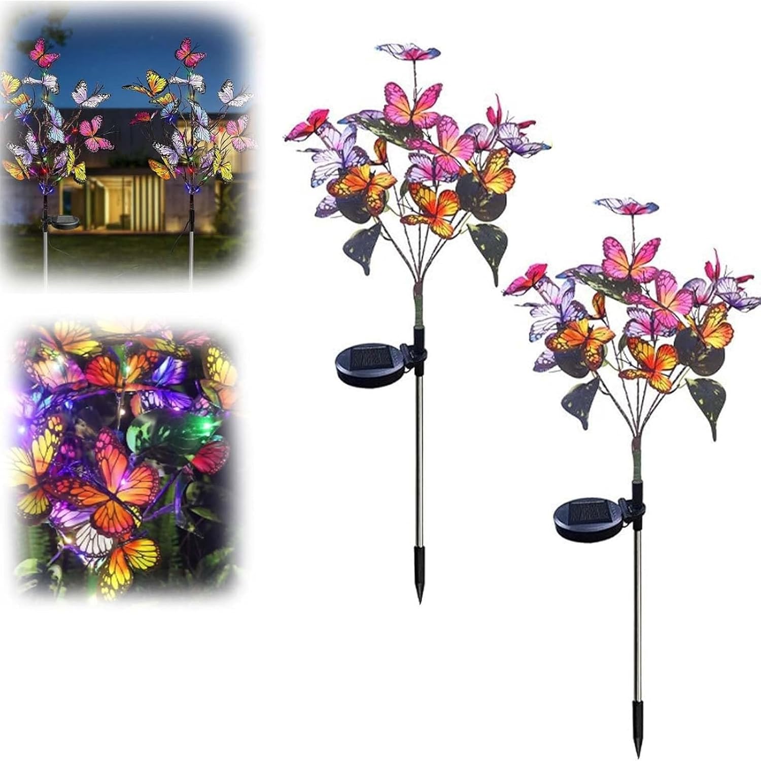 Solar Outdoor Butterfly Lights, 2025 New Solar Garden Swaying Butterfly ...