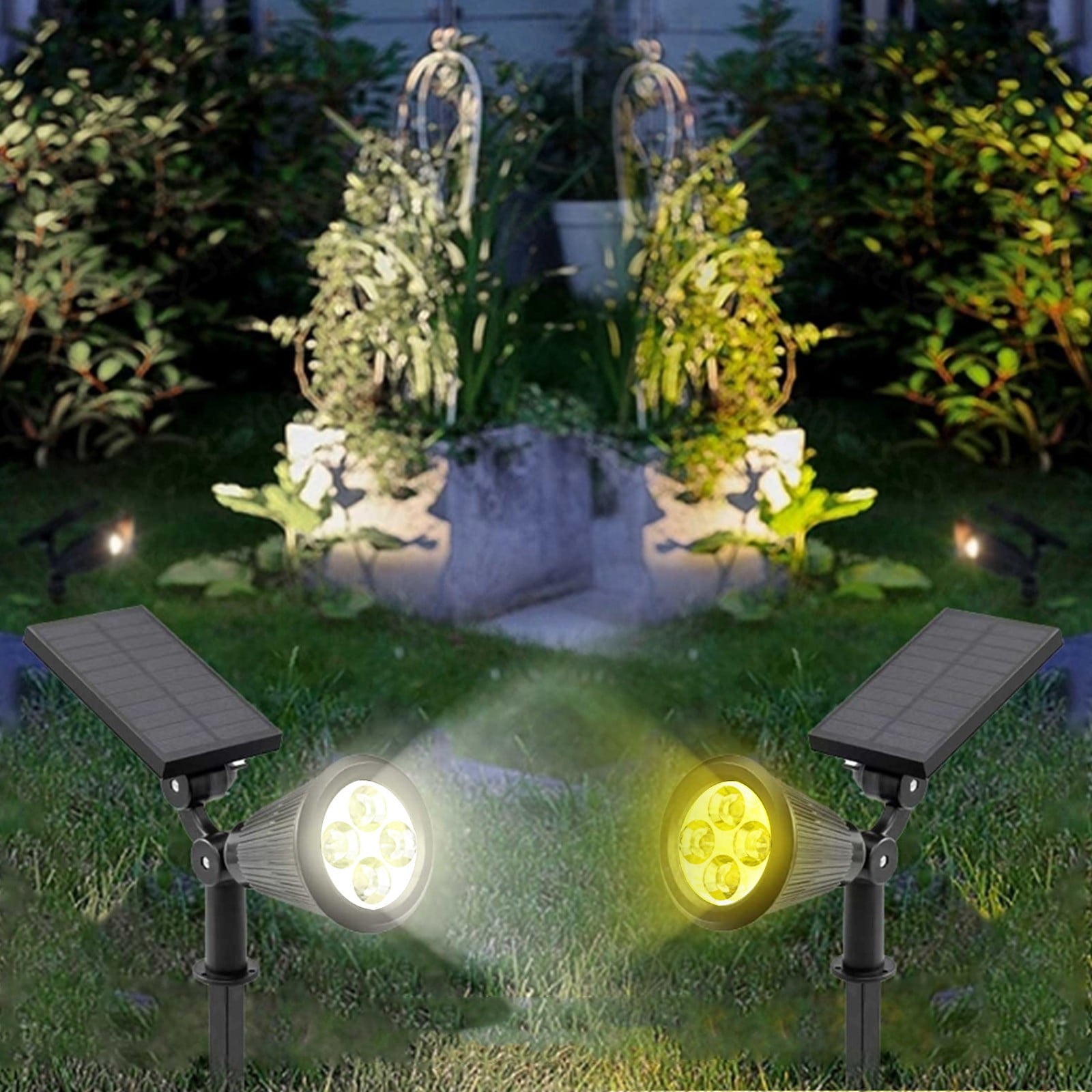 Solar Outdoor Flood Light | 4 LED High Bright 150LM/Low 80-100LM ...