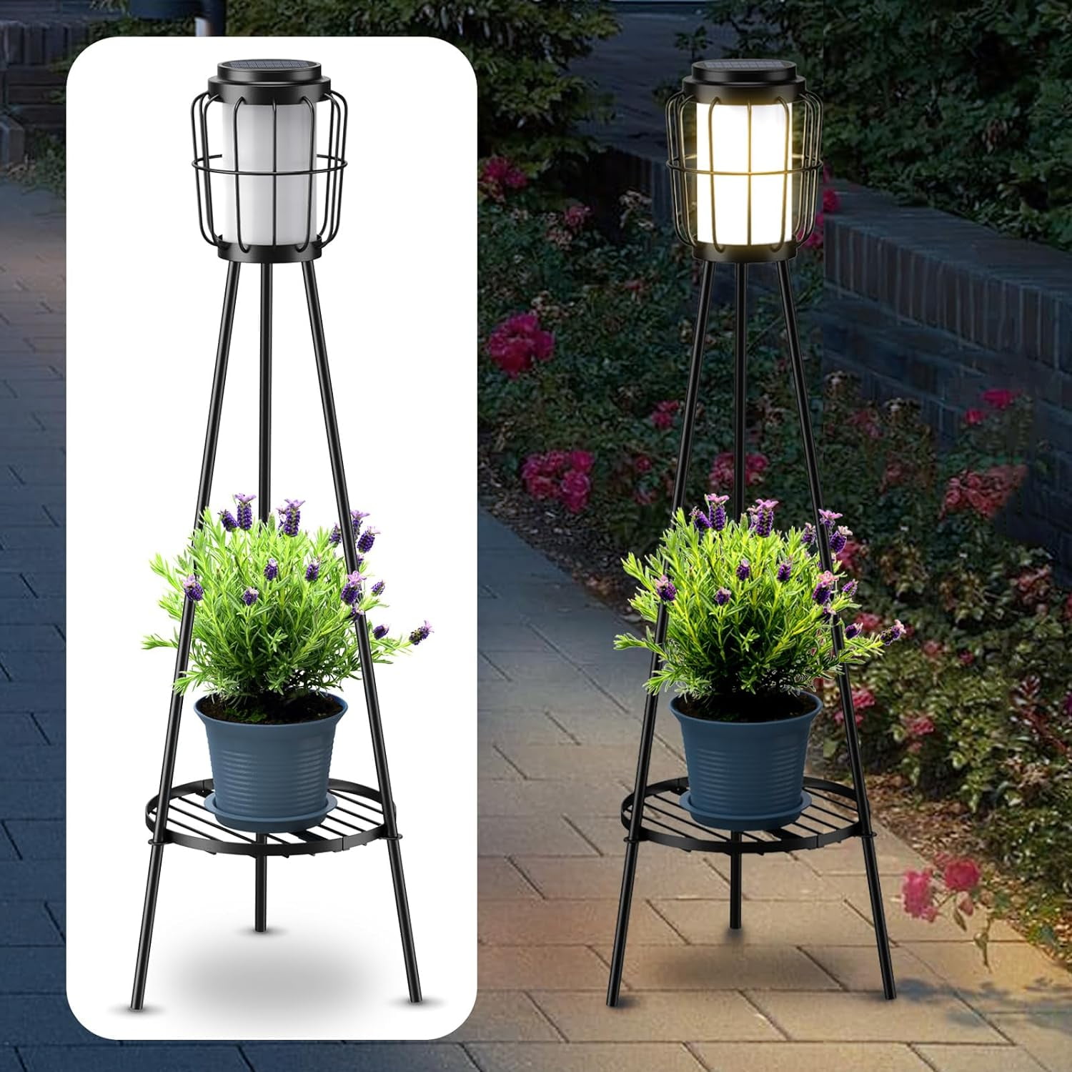 Solar Outdoor Floor Lamp Waterproof (2pcs), Metal Solar Lights Outdoor ...