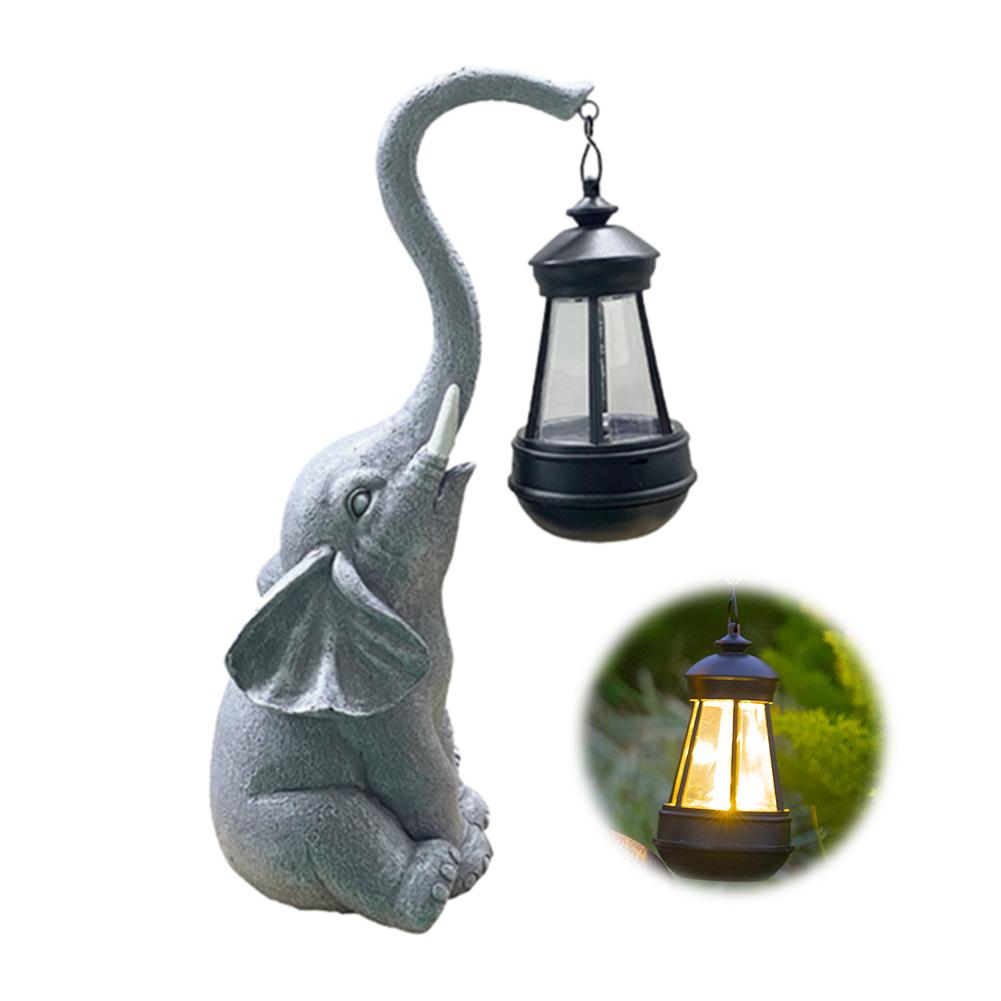 Solar Outdoor Garden Decor Elephant Statues Lights, Elephants Family ...