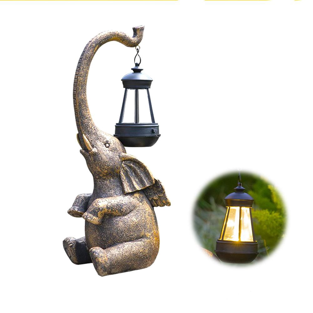 Solar Outdoor Garden Decor Elephant Statues Lights, Elephants Family ...