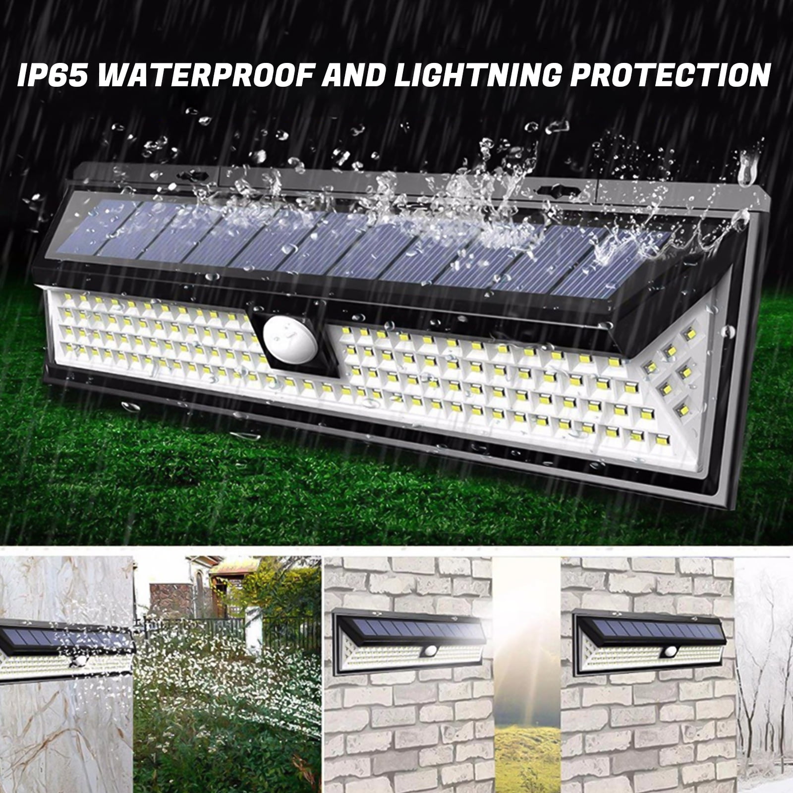 Solar Outdoor Light, 118 LED 1000LM Motion Sensor Outdoor Light, 3 ...